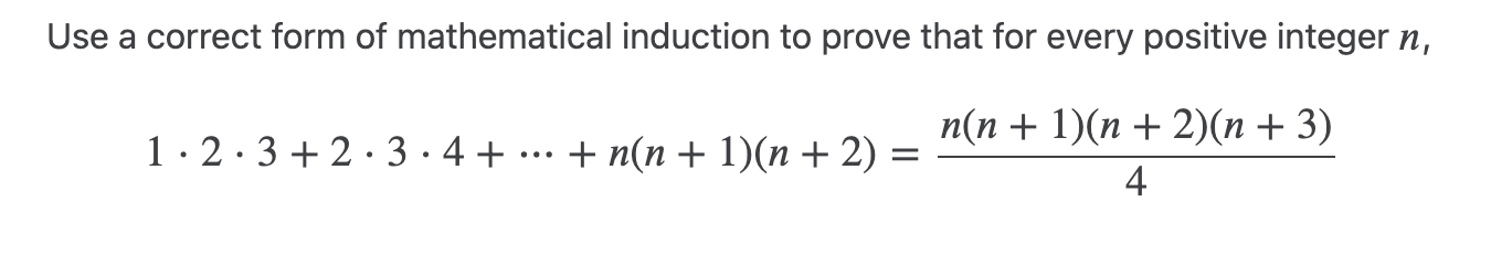 Solved Use a correct form of mathematical induction to prove | Chegg.com