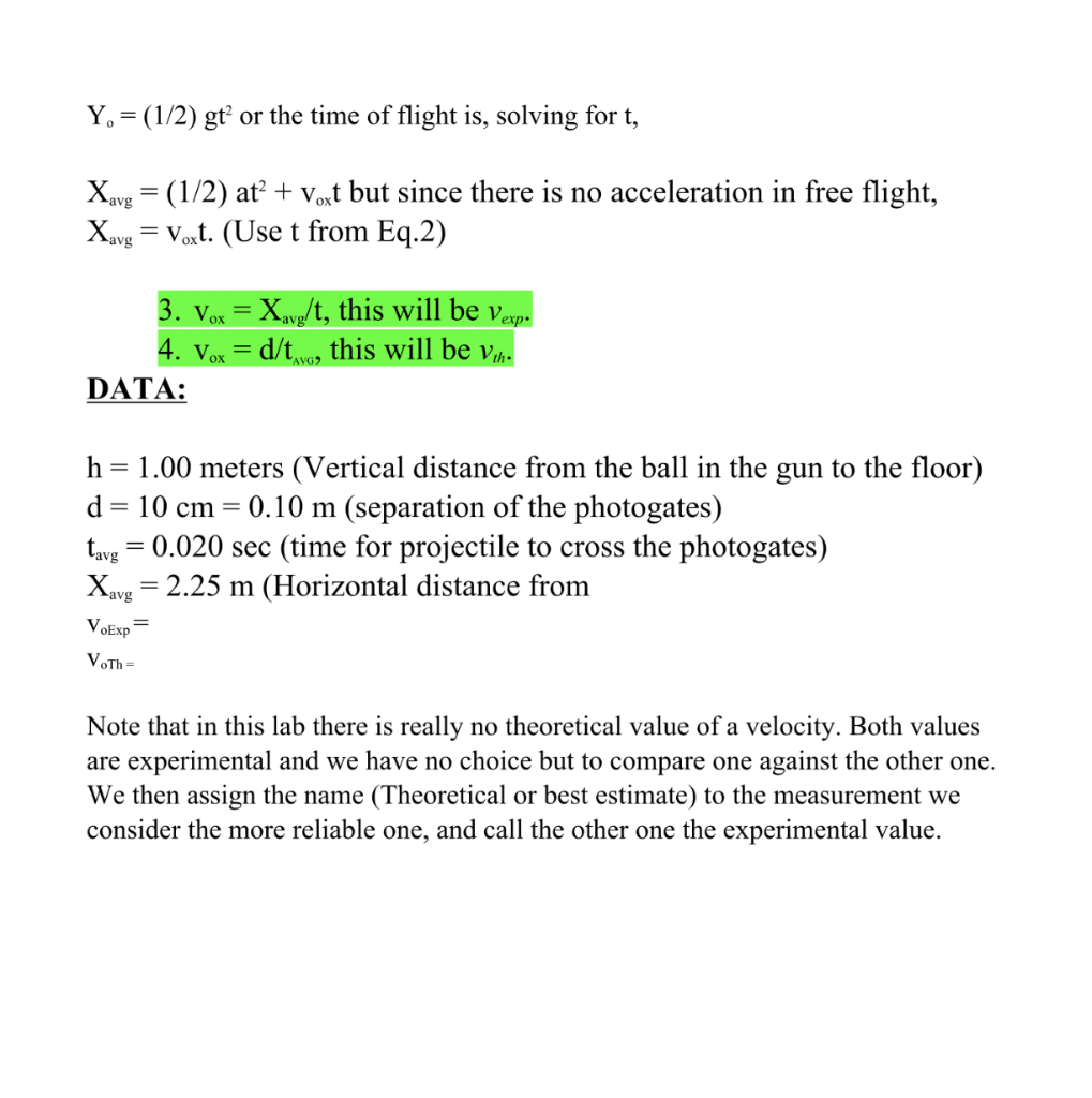 Solved PROJECTILE MOTION TUTORIAL GUN 1 Photogates 10.0 cm | Chegg.com