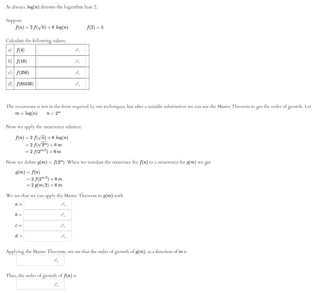 Solved As always, log(n) denotes the logarithm base 2. | Chegg.com