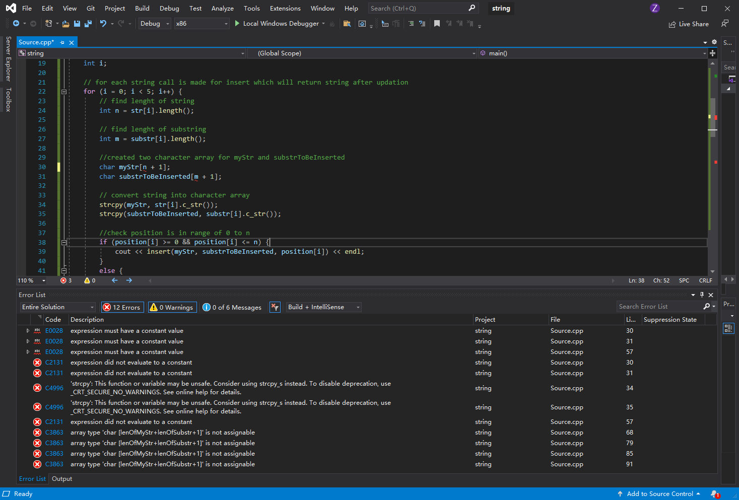 Solved I don't know how I get these errors. | Chegg.com