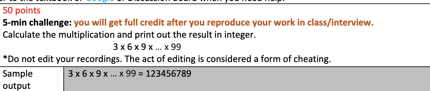 Solved 50 points 5-min challenge: you will get full credit | Chegg.com
