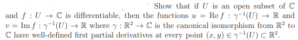 Solved Show that if U is an open subset of C and f:U→C is | Chegg.com