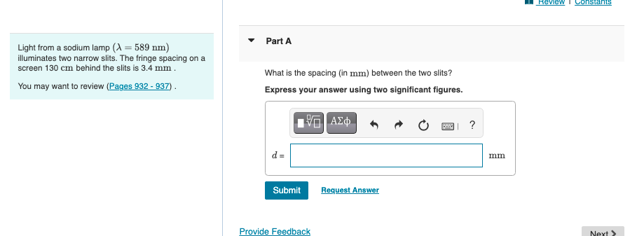 Solved Light from a sodium lamp (λ=589 nm) Part A | Chegg.com