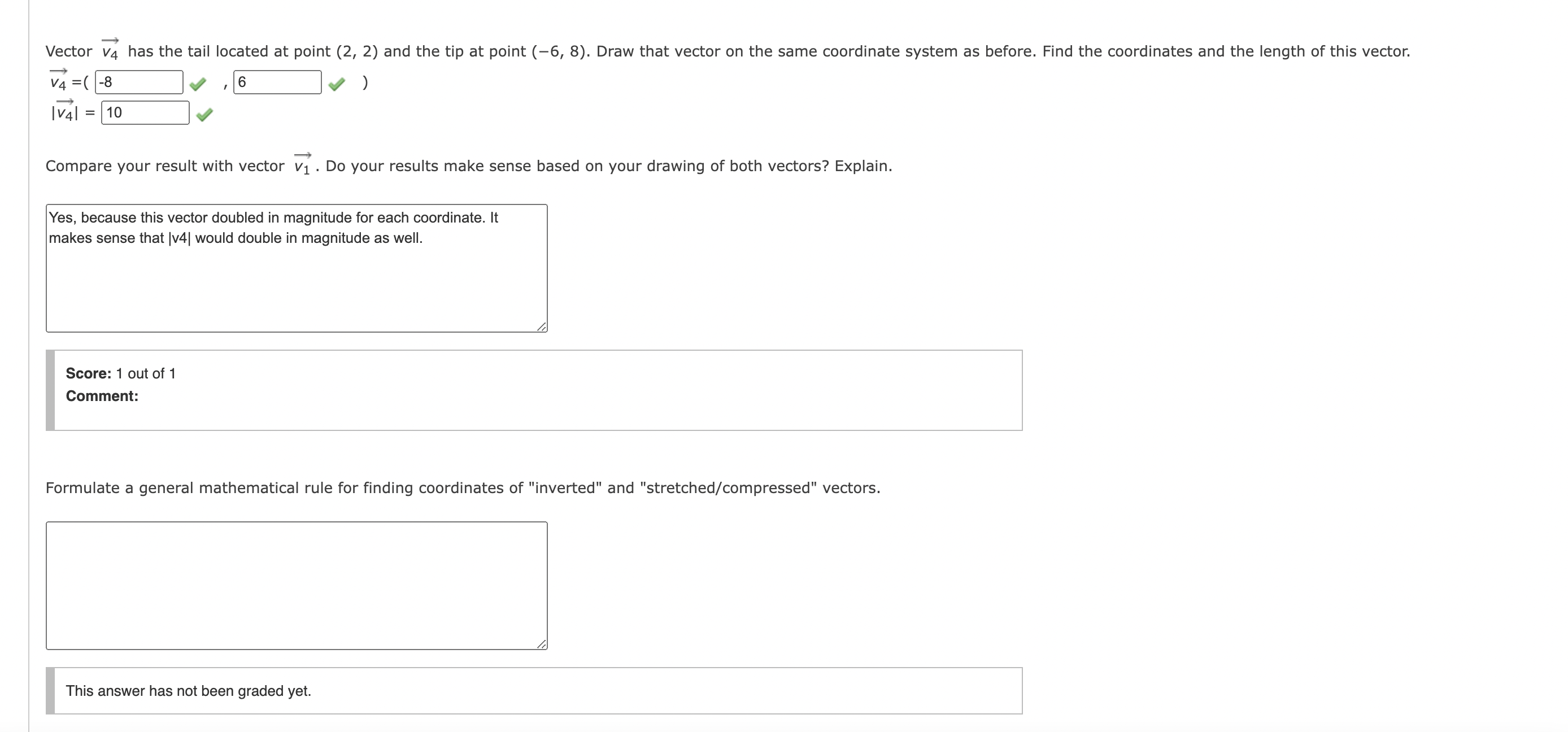 Solved Can I have help on this vector question | Chegg.com
