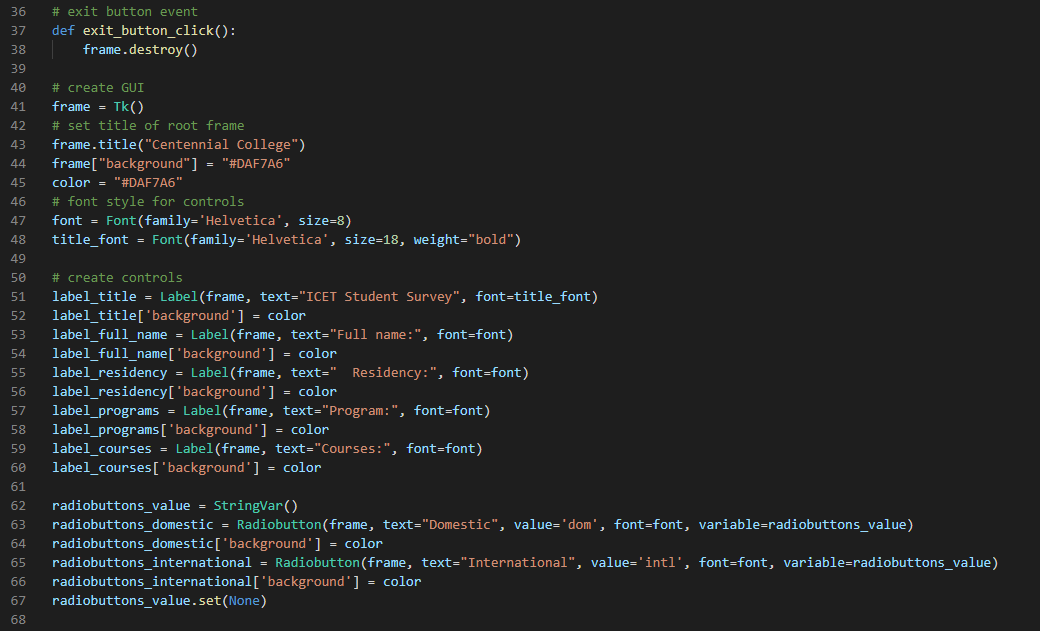 Solved Python GUI Code... I have a working tkinter GUI | Chegg.com