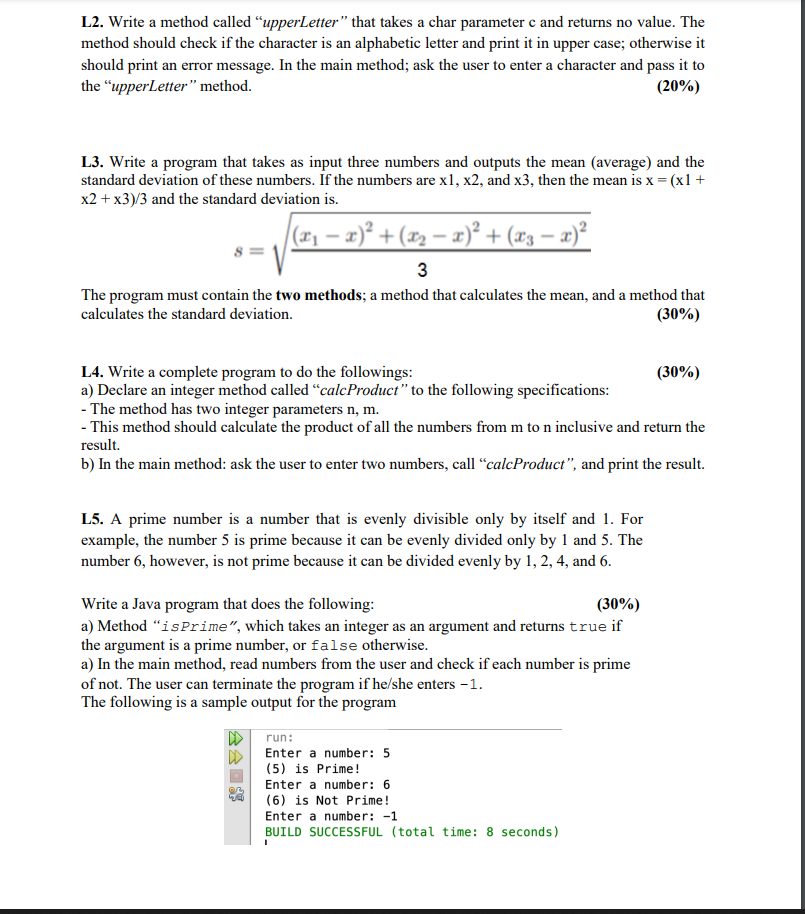 Solved L2. Write a method called "upperLetter” that takes a | Chegg.com