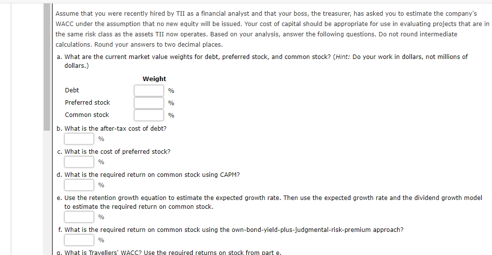 Solved The following facts also apply to TII: 1. The | Chegg.com