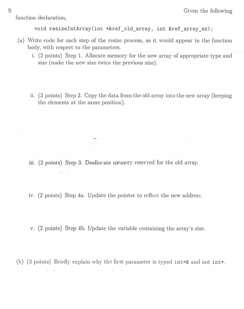 Solved Given The Following Function Declaration Void 8396