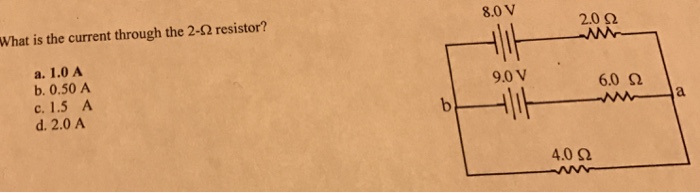 Solved What is the current through the 2-Ohm resistor? 1.0 A | Chegg.com