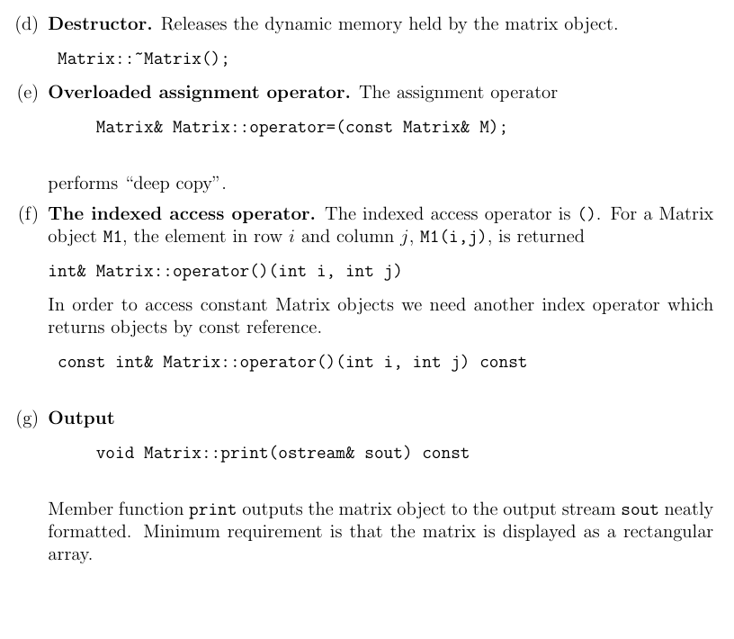 Solved A m×n matrix is a two-dimensional array with m rows | Chegg.com