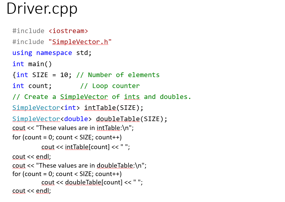 Solved //Class implementation template T> SimpleVector :: | Chegg.com