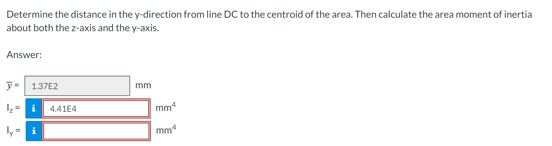 Solved Determine the distance in the y-direction from line | Chegg.com