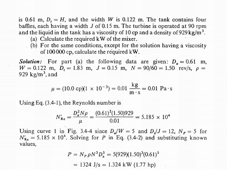 Solved Scale-down of Process Agitation System. An existing | Chegg.com