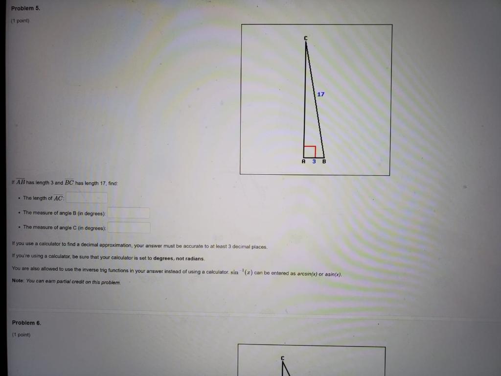Solved Problem 5. (1 point) A 3 If AB has length 3 and BC | Chegg.com Solved Problem 5. (1 point) A 3 If AB has length 3 and BC | Chegg.com