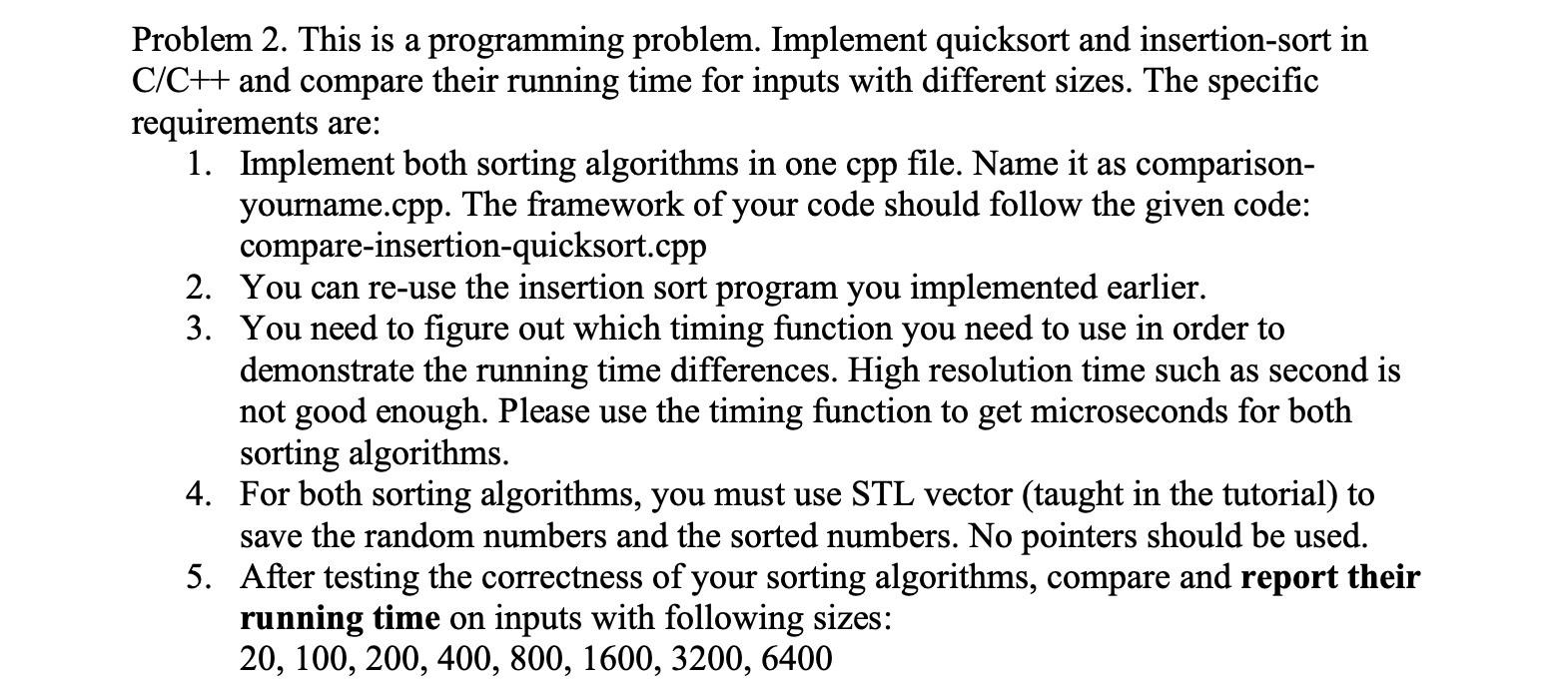 Solved cout « "First five sorted elts: "; for ( int | Chegg.com