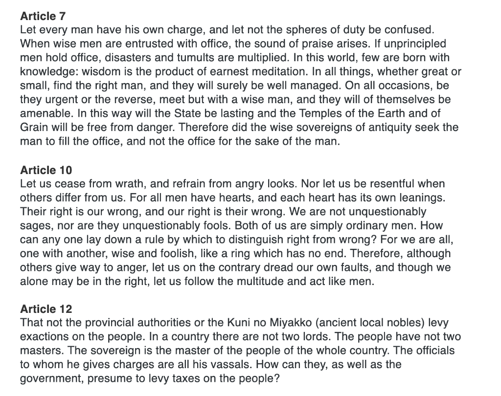 Seventeen Article Constitution Of Prince Shotoku