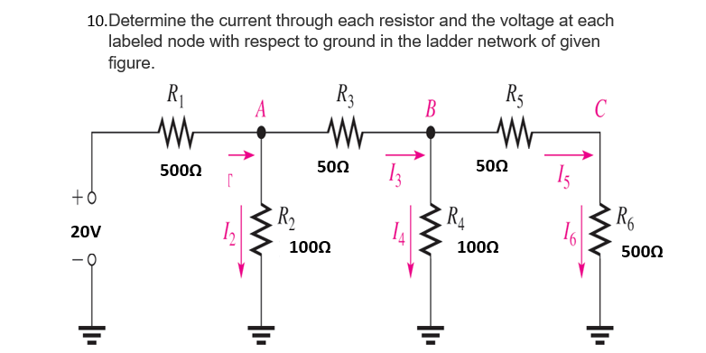 Solved 10.Determine the current through each resistor and | Chegg.com