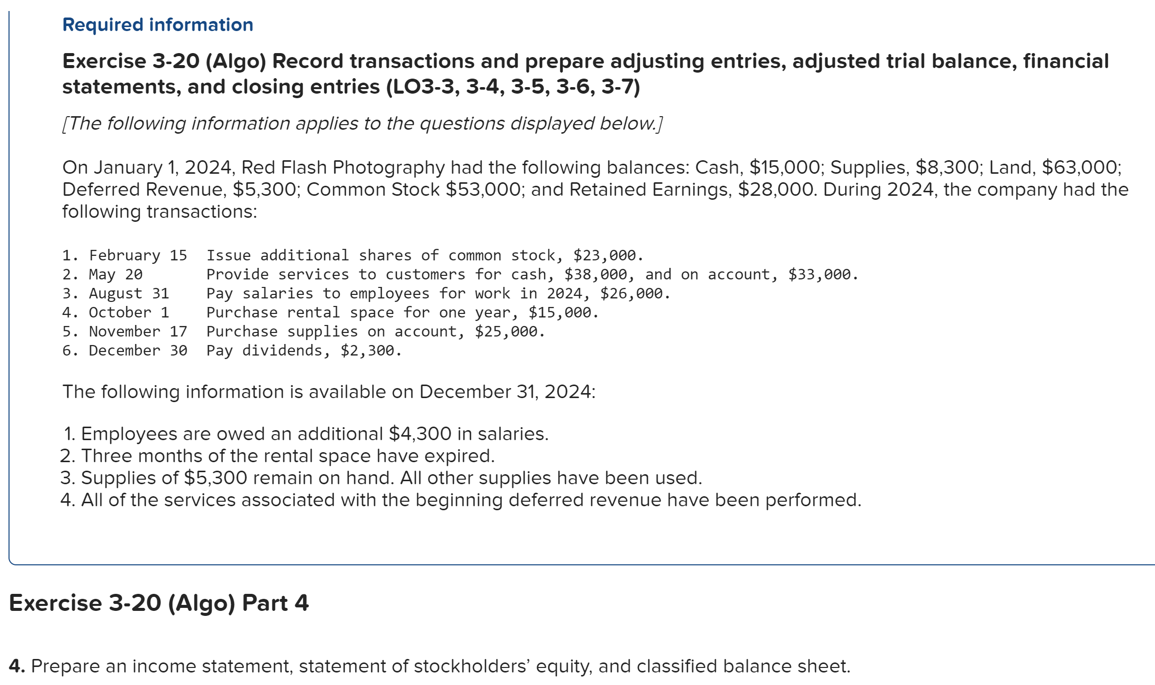 Solved Exercise 3 20 Algo Record Transactions And Prepare 8983