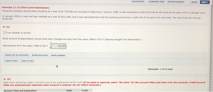 Solved NEXT Exercise 11-13 (Part Level Submission) Tamarisk | Chegg.com