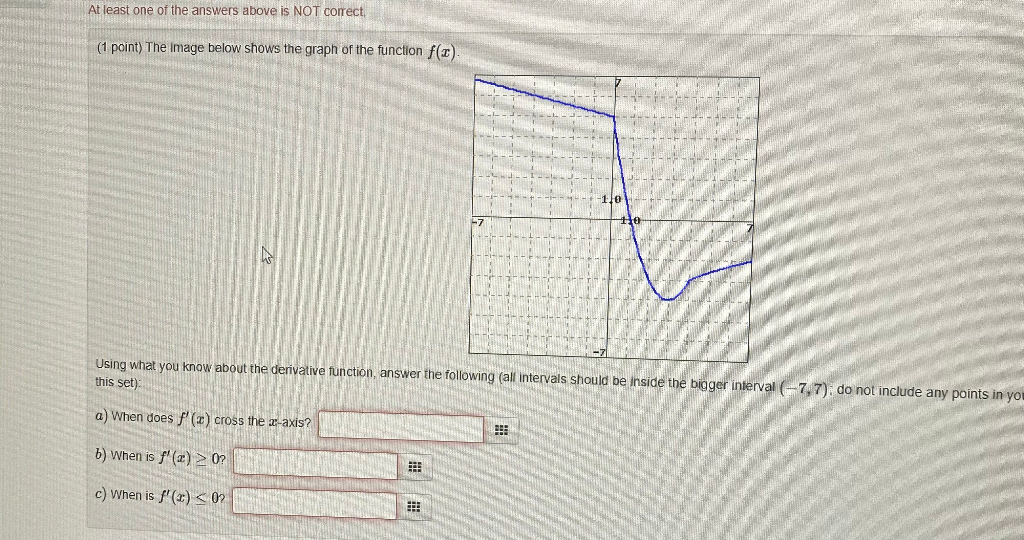 Solved At least one of the answers above is NOT correct, (1 | Chegg.com