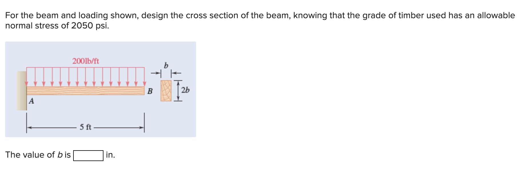 Solved For the beam and loading shown, design the cross | Chegg.com