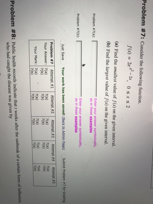 Solved Problem #7: Consider the following function (a) Find | Chegg.com