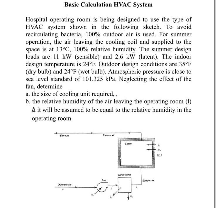 Solved Hospital operating room is being designed to use the | Chegg.com