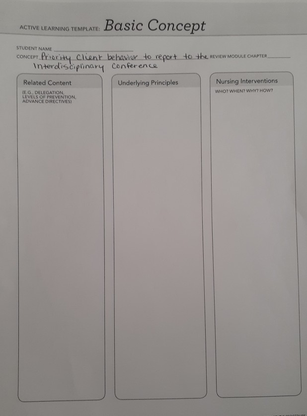 Solved ACTIVE LEARNING TEMPLATE: Basic Concept STUDENT NAME | Chegg.com