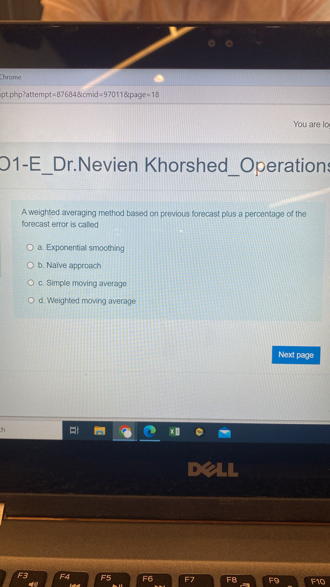 Solved A weighted averaging method based on previous | Chegg.com