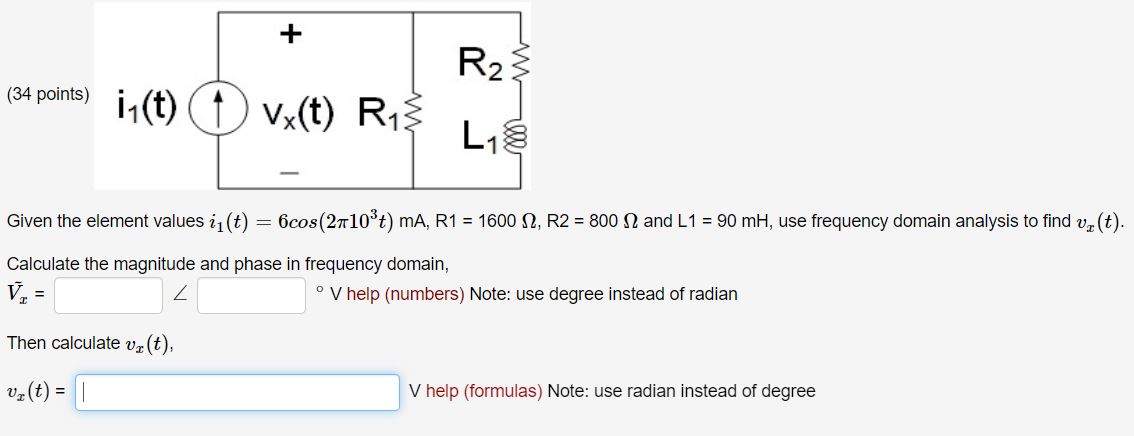 Solved (34 ﻿pointsGiven the element values | Chegg.com
