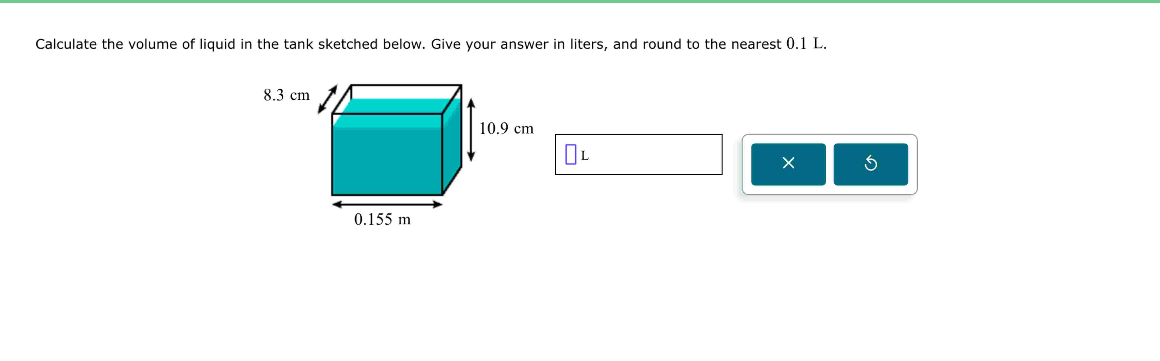 Calculate the volume of liquid in the tank sketched | Chegg.com