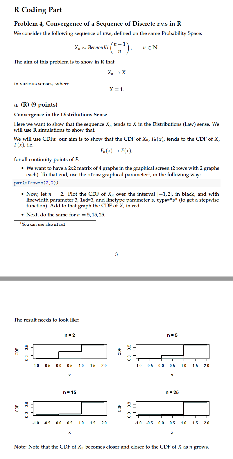 Problem 4, Convergence of a Sequence of Discrete | Chegg.com