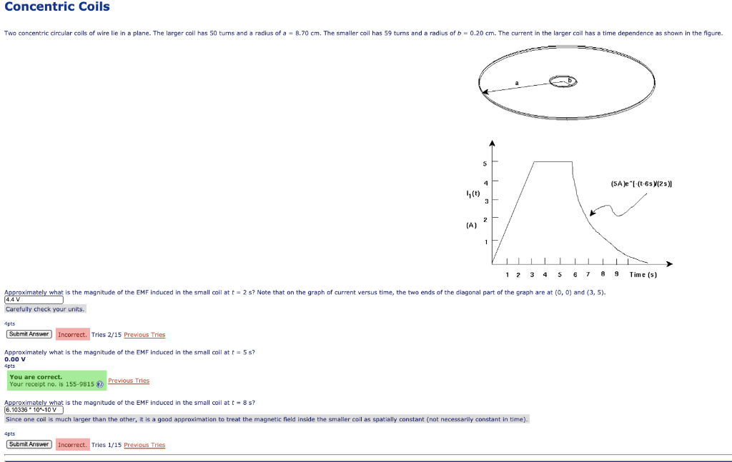 Solved Concentric Coils Two concentric circular coils of | Chegg.com