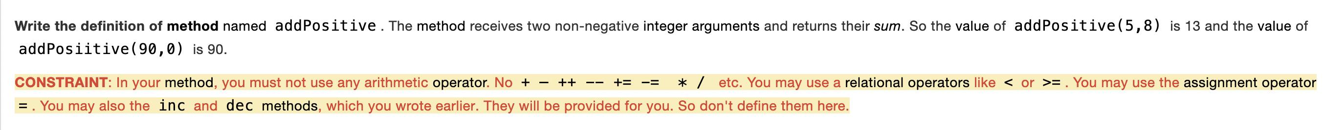 Solved java - the inc method increments by 1, and the dec | Chegg.com