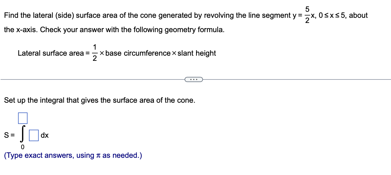 Solved Find the lateral (side) ﻿surface area of the cone | Chegg.com