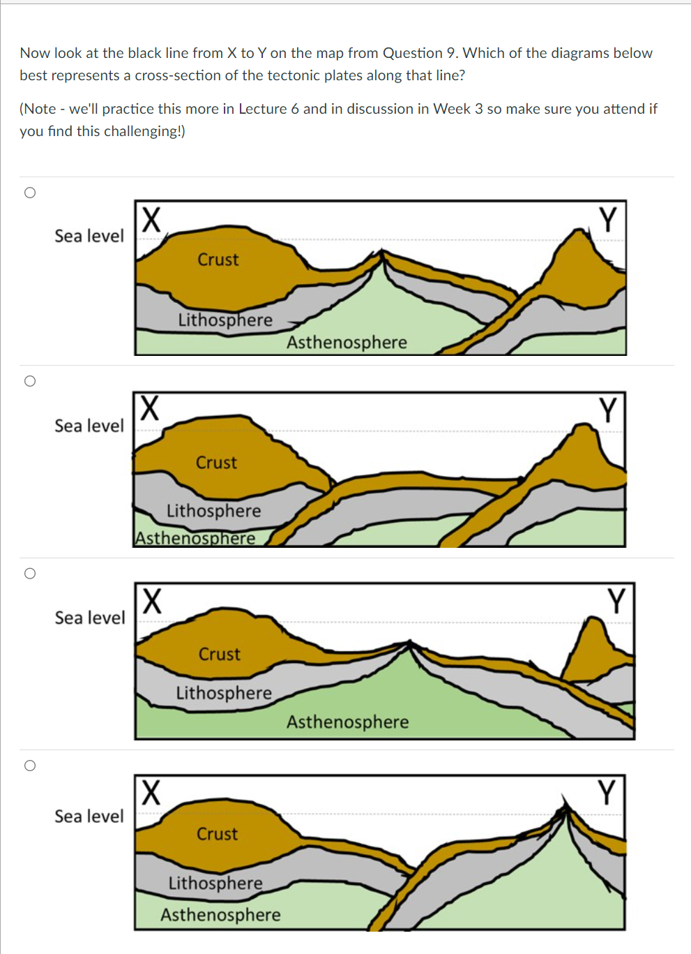 Solved The diagram below shows a map view of 2 continents | Chegg.com