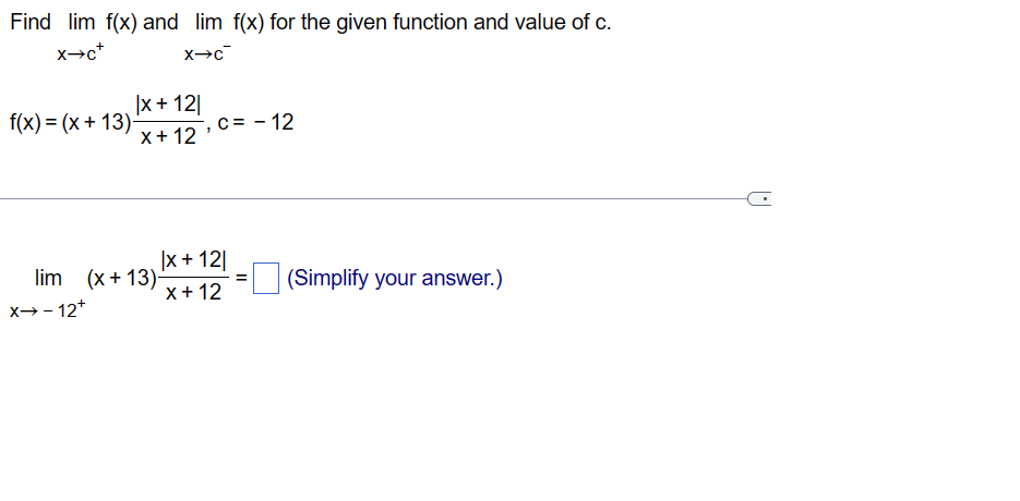 Solved Find limf(x) and limf(x) for the given function and | Chegg.com