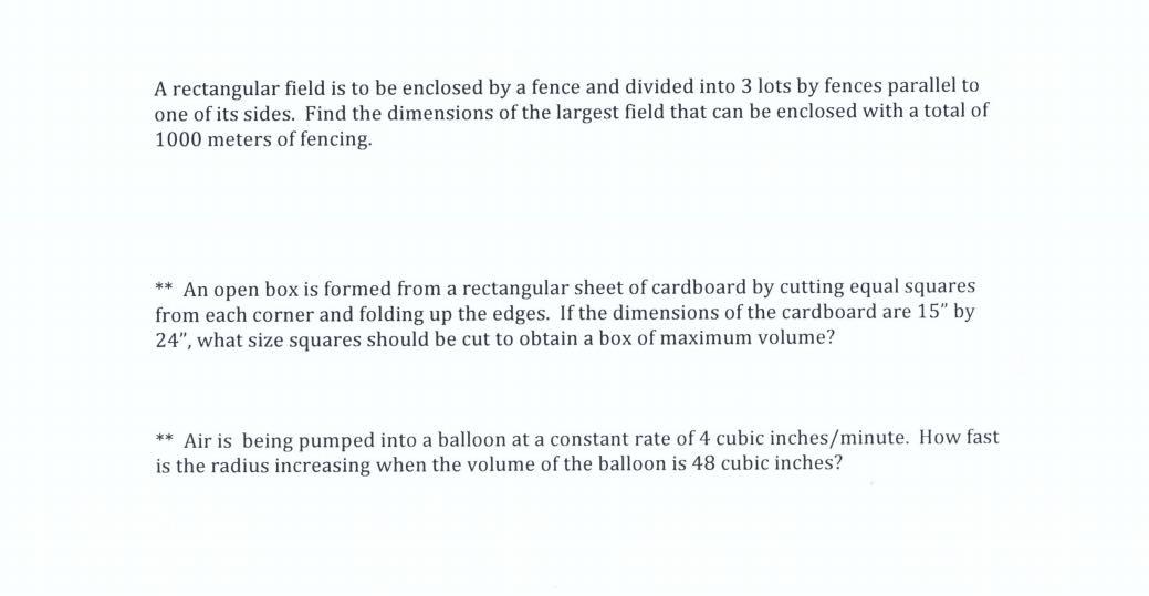 Solved A rectangular field is to be enclosed by a fence and | Chegg.com