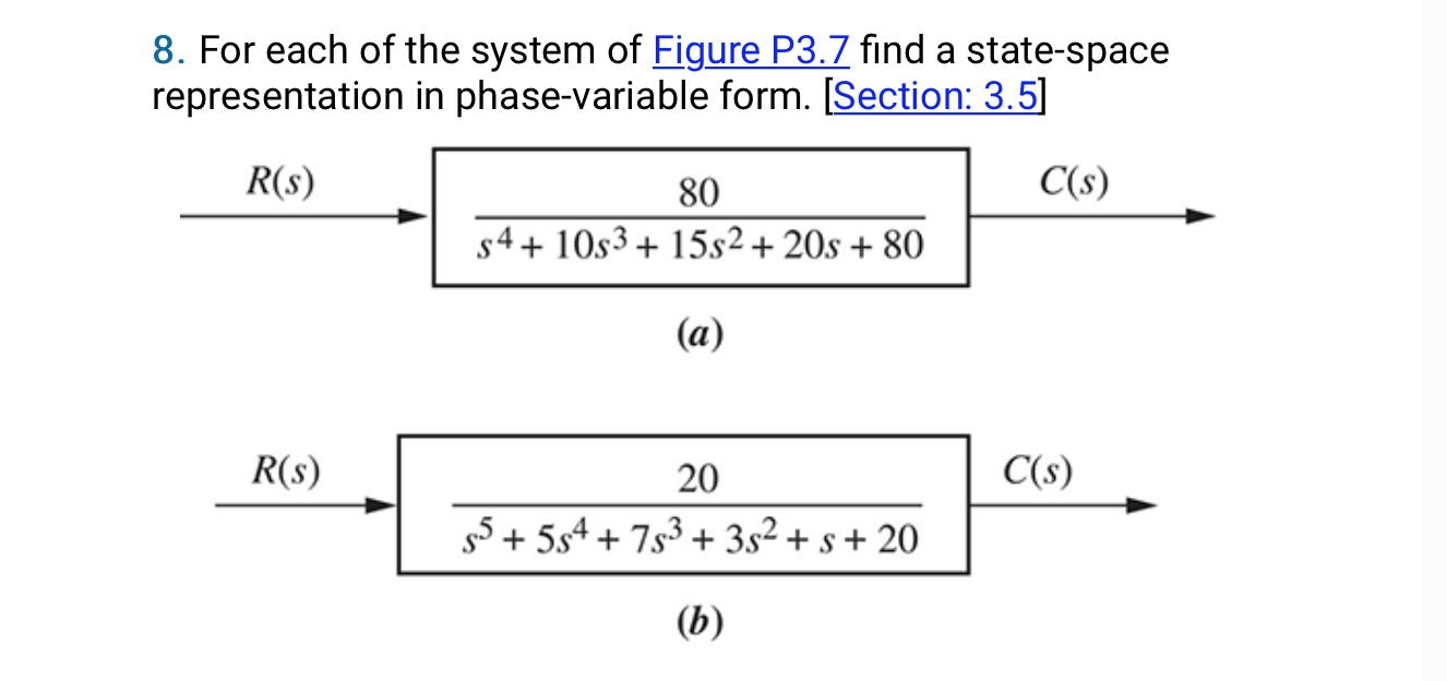 Solved 8. For each of the system of Figure P3.7 find a | Chegg.com