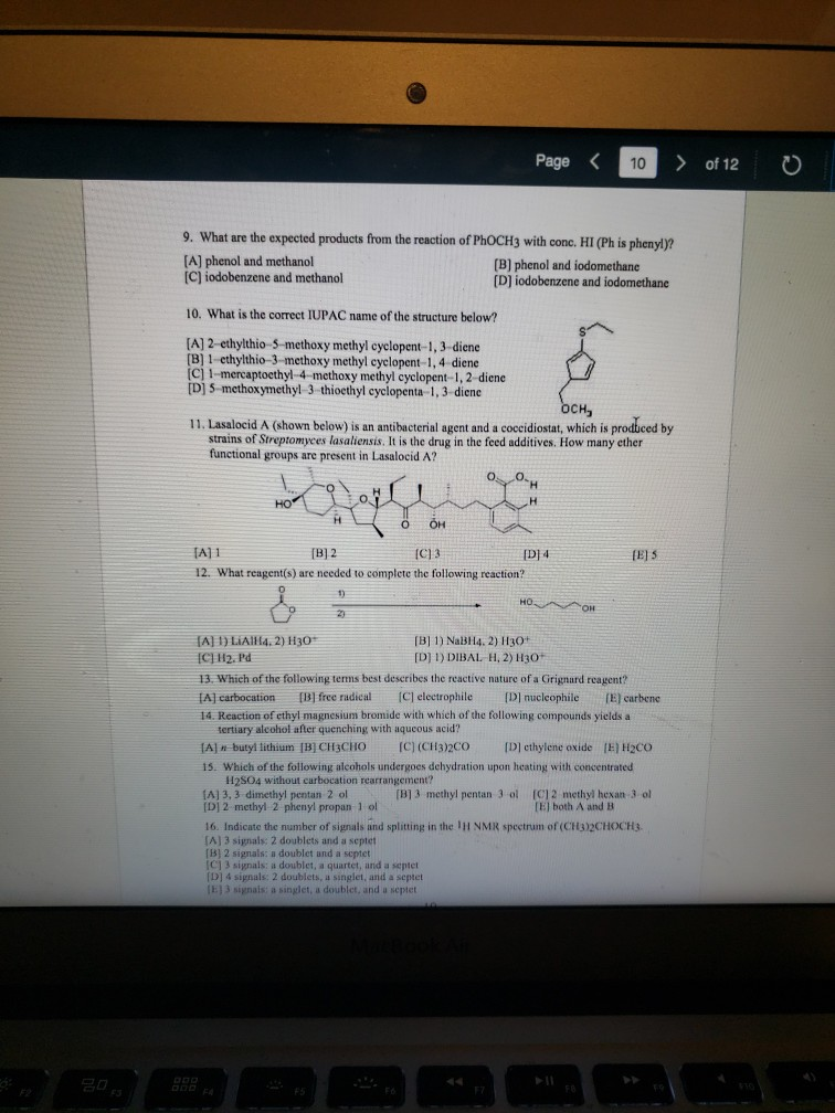 Solved Page of 12 9. What are the expected products | Chegg.com
