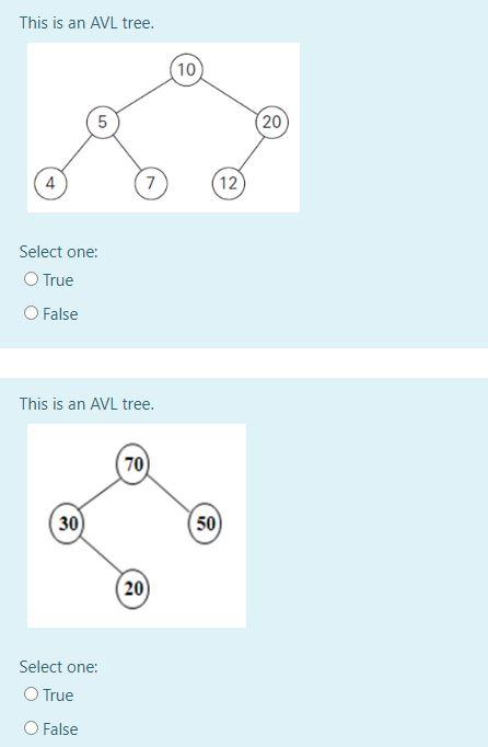 Solved This is an AVL tree. 10 5 (20 4. 7 12 Select one: | Chegg.com