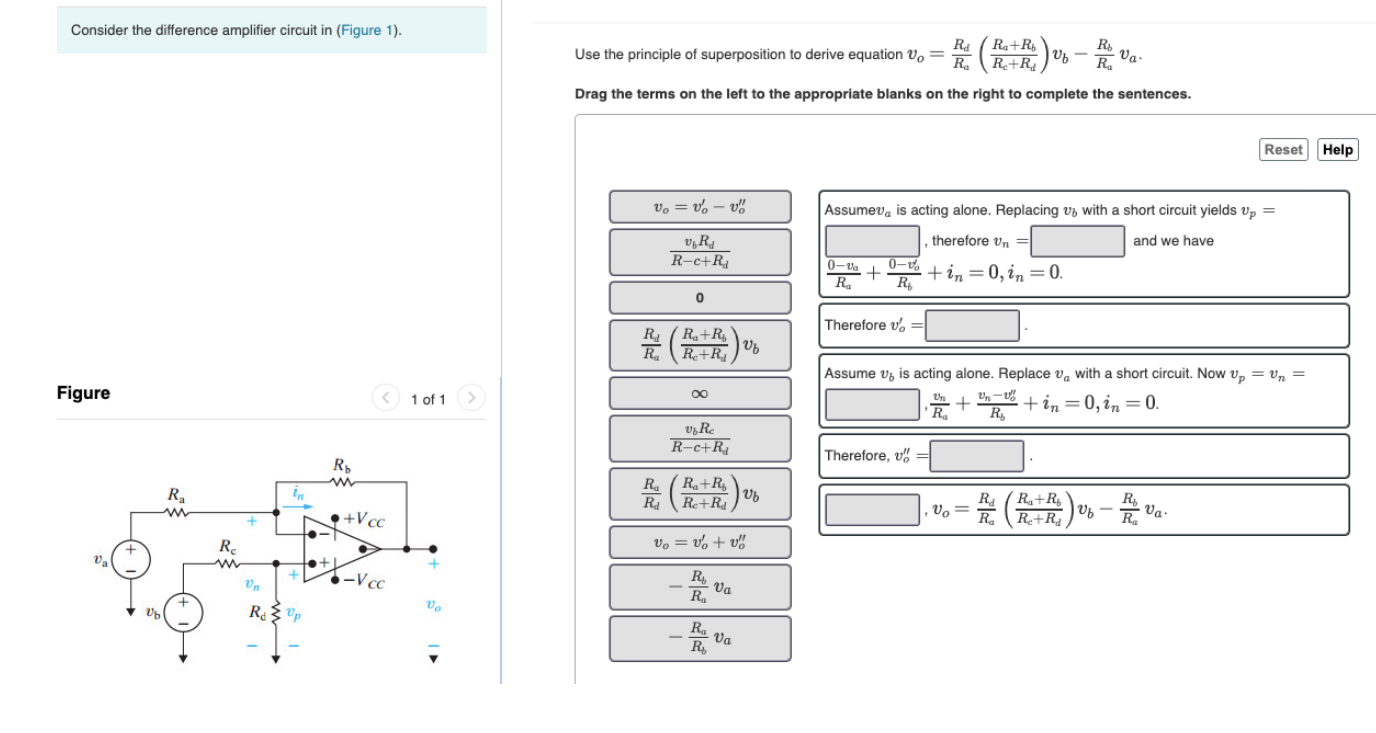 Solved Consider the difference amplifier circuit in (Figure | Chegg.com