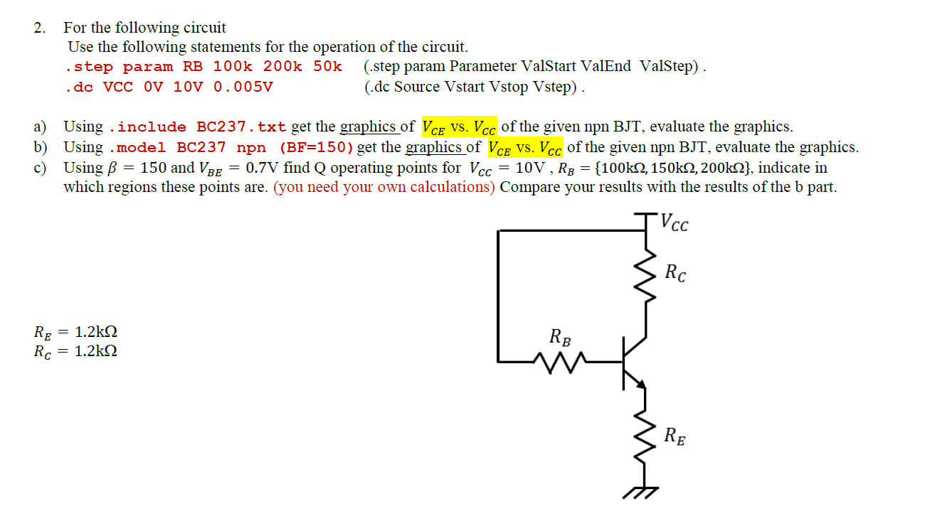 Solved 2. For the following circuit Use the following | Chegg.com
