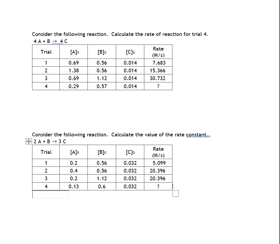 Solved Consider the following reaction. Calculate the rate | Chegg.com