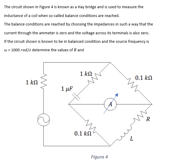 Solved The circuit shown in Figure 4 is known as a Hay | Chegg.com