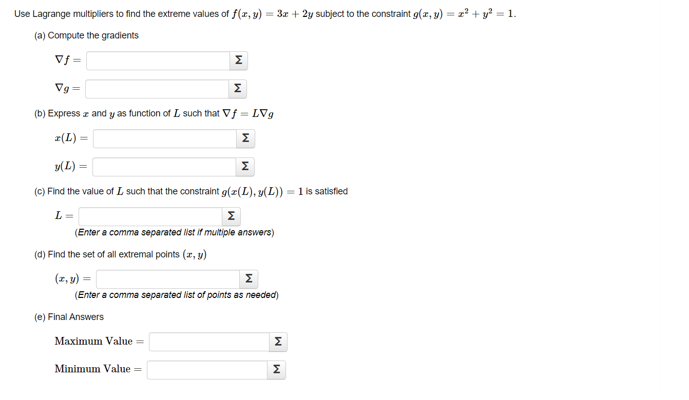 Solved Lagrange multipliers to find the extreme values of | Chegg.com