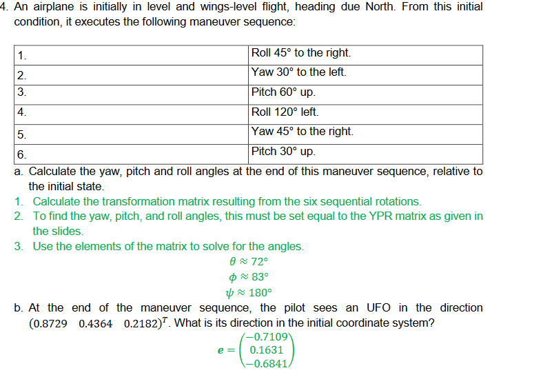 Solved 4. An airplane is initially in level and wings-level | Chegg.com