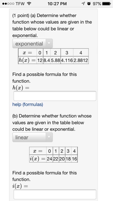 Solved Determine whether function whose values are given in | Chegg.com Solved Determine whether function whose values are given in | Chegg.com