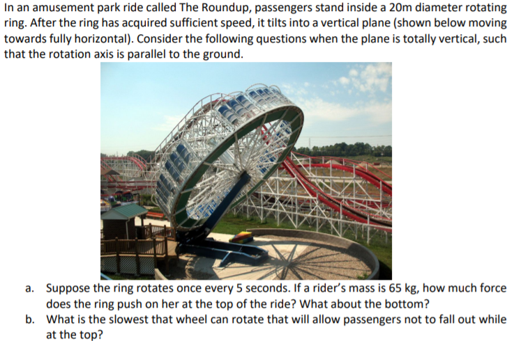 Solved In an amusement park ride called The Roundup, | Chegg.com