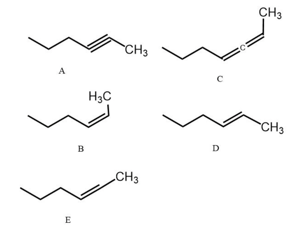 Solved For the above five structure, list the ones that is | Chegg.com